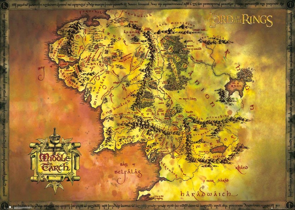 Giant Lord of the Rings Middle Earth Poster - Gifts for Movie Lovers